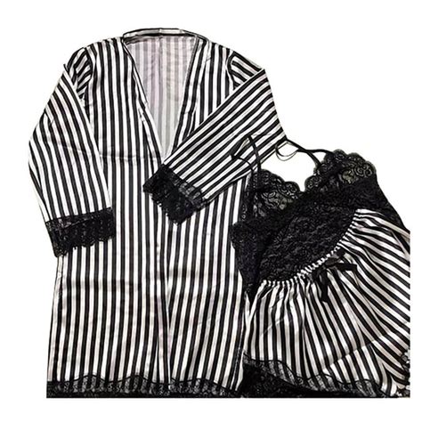Satin Silk Pajamas Ladies Nightdress Lingerie Robe Lingerie Pajamas