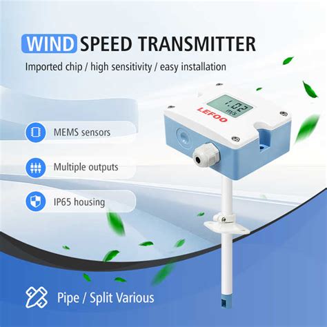Lefoo Air Velocity Transducer Intelligent Wind Speed Sensor