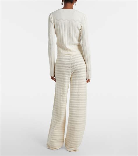Faithfull Tanya Pointelle Cotton Blend Wide Leg Pants Faithfull