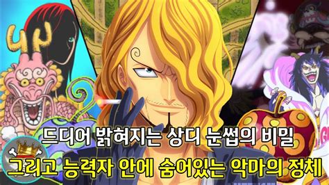 원피스 1029화 심층분석 드디어 밝혀지는 상디 눈섭의 비밀 그리고 능력자 안에 숨어있는 악마의 정체 Youtube