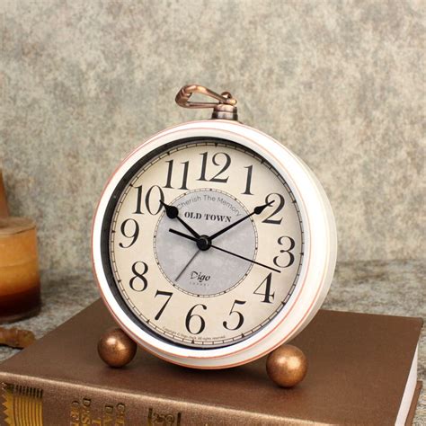 Small Retro Desk Clock Silent Metal Alarm Clock Be Grandado