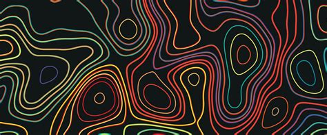 Topographic Map Abstract Background With Lines And Circles Red