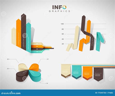 Set Of Vector Flat Design Infographics Statistics Charts Stock Vector Illustration Of Element