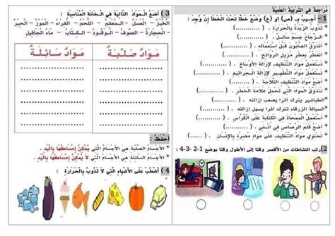 ملخص شامل لدروس الفصل الثالث مادة التربية العلمية والتكنولوجية للسنة