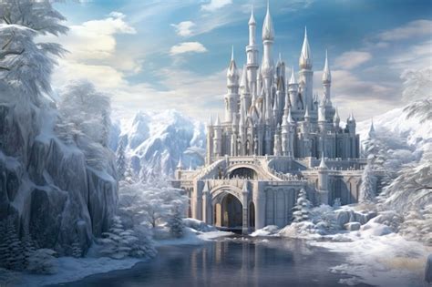 Premium AI Image The Magnificent Palace Is Covered By The Winter Snow