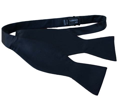 Luxury 100 Black Silk Self Tie Bow Tie £15 Clermont Direct