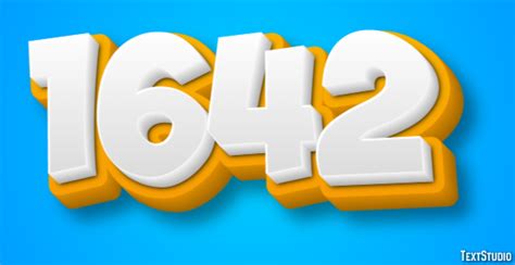 1642 Text Effect And Logo Design Number
