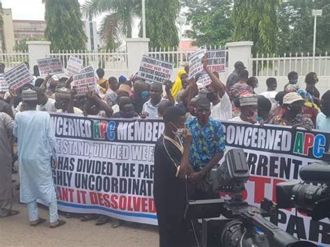 Protesters Storm Apc National Secretariat Demand Sack Of Nwc Photos