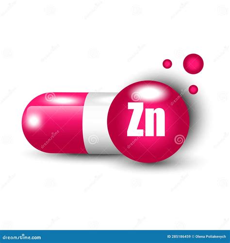 Vitamin Zn Capsule. Science Medic Concept. Vector Illustration. EPS 10 ...