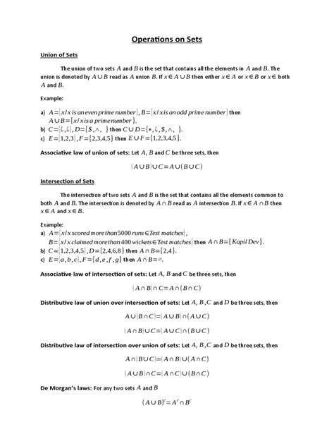 operations on sets pdf intersection set theory mathematics