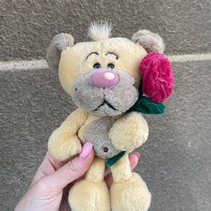 Cute Small Pimboli Bear Plush Toy By Thomas Goletz Germany 1990s Diddl