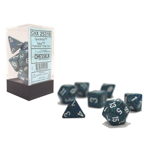 Buy Sea Speckled Polyhedral 7 Die Set Chessex Chx25316 Mydeal