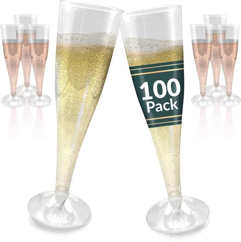 30 Pack Plastic Champagne Flutes 45 Oz Reusable