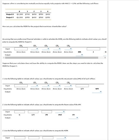 Solved According To The Video The Calculations Of The Irr Chegg