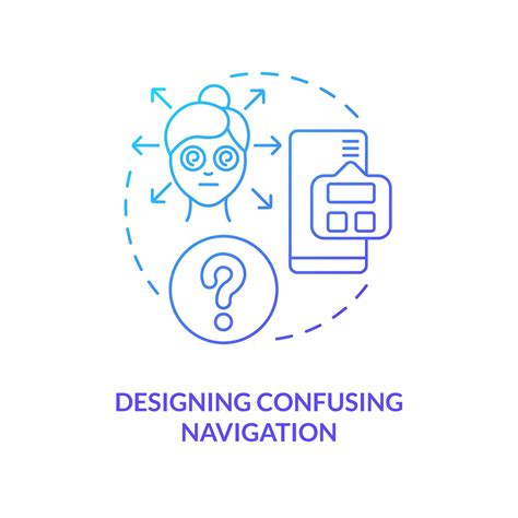Designing Confusing Navigation Blue Gradient Concept Icon Web