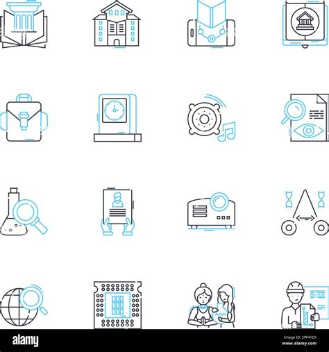 Expertise Linear Icons Set Knowledge Skill Proficiency Mastery