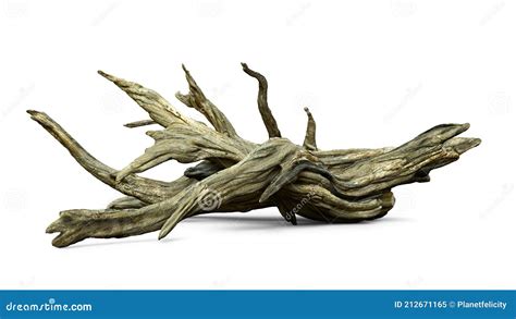 Driftwood Isolated On White Background Aged Branches Stock Image