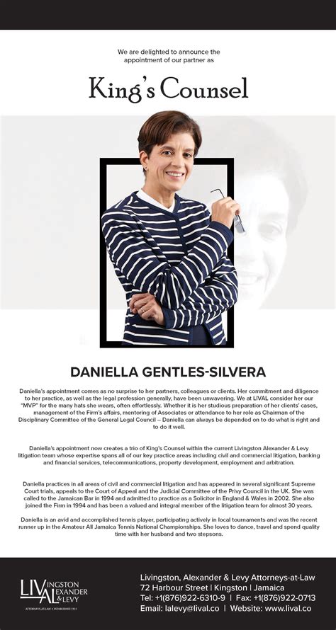 Livals Daniella Gentles Silvera Appointed Kings Counsel