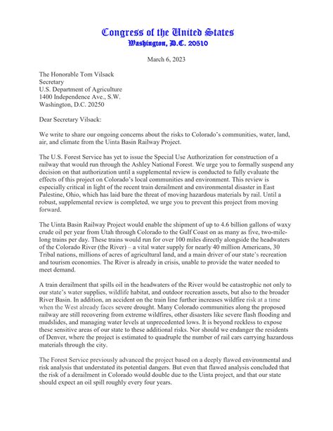 2023 03 06 Uintarailway Usda Letter Final2 Documentcloud