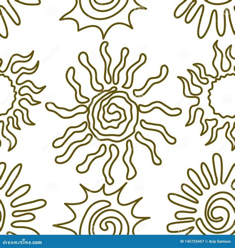 Sun Abstract Pattern Seamless Vector Template Stock Vector