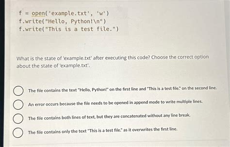 solved example txt w f write hello ﻿python