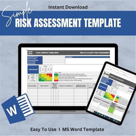 Risk Assessment Template Risk Matrix Risk Management Risk Template Risk