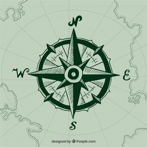 Compass And Map Drawing At Explore Collection Of