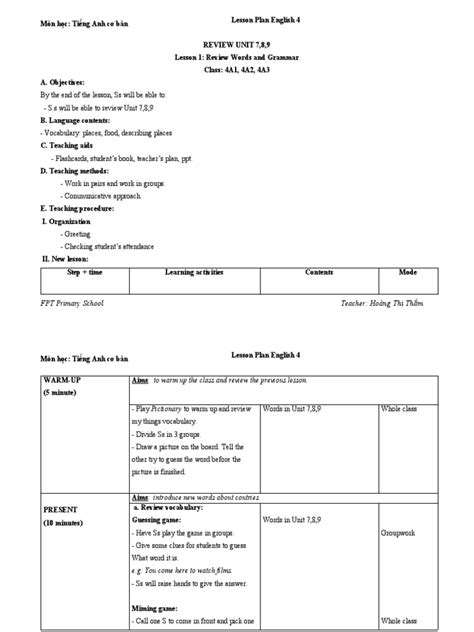 Review Unit 789 Pdf Lesson Plan Teachers