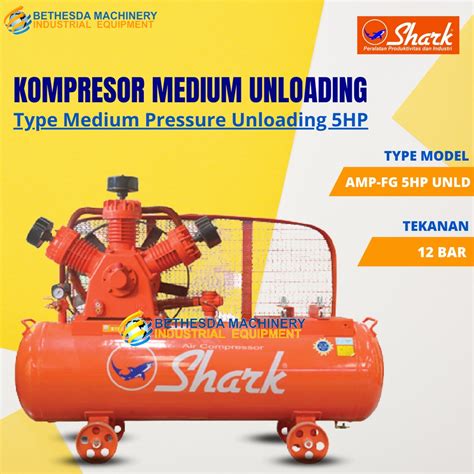 Jual Air Compressor Shark Medium Unload 5 HP 5PK Kompresor Angin 12