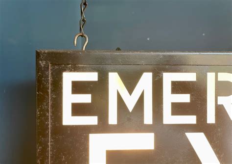 Original Mid Century Light Up Exit Sign Antique Vintage And Retro