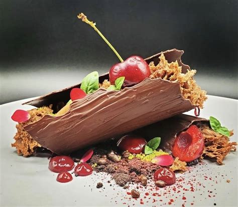 Elegant Chocolate Cake With Cherries