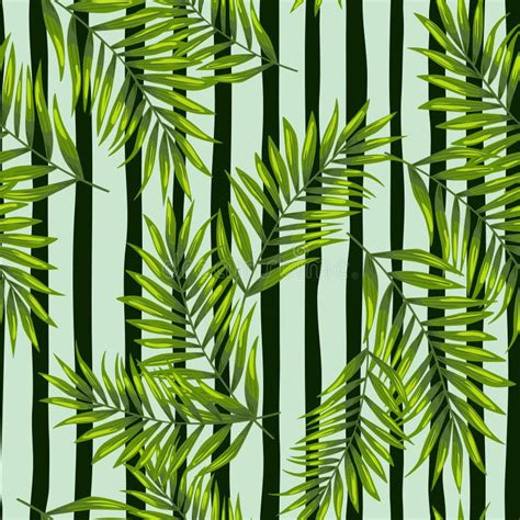Abstract Exotic Plant Seamless Pattern Tropical Palm Leaves Pattern