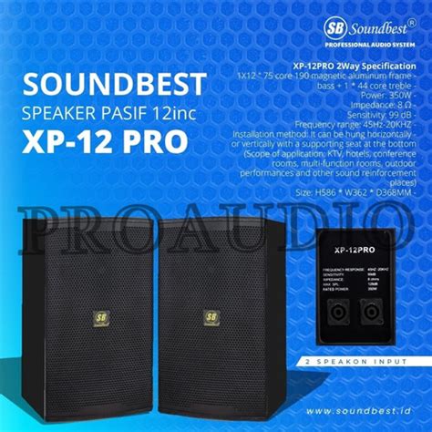 Jual Speaker Pasif Soundbest XP Pro Original Inch Passive XP PRO Kota Medan Proaudio