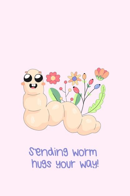 Premium Vector A Cute Card To A Friend Support With Cute Insects With