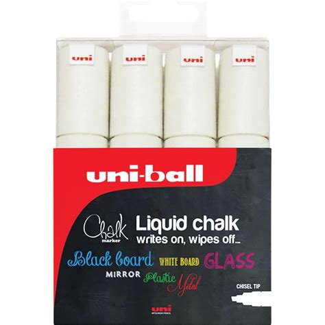 Uni Pwe 8k Chalk Marker Pack White 4 Markers From Graff City Ltd Uk