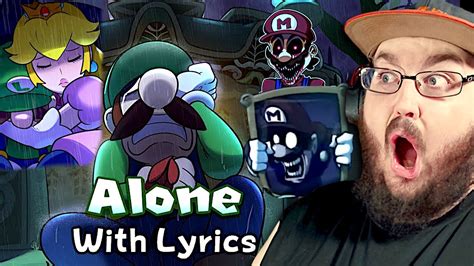 Alone With Lyrics Fnf Marios Madness V2 Cover Friday Night Funkin Mod Luigi Song Reaction