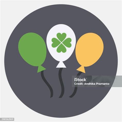 아이콘 풍선 성 패트릭 데이 축하 요소 색상 메이트 스타일의 아이콘입니다 인쇄 포스터 로고 파티 장식 인사말 카드 등에 적합합니다 0명에 대한 스톡 벡터 아트 및 기타
