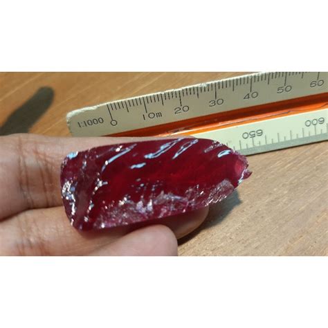 Red Ruby Gemstone Cubes Compressed Lab Creative Cooundum Length And
