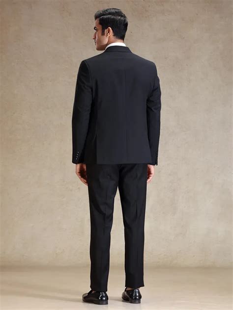 Black Refined Classy Terry Rayon 2pc Suit For Mens Wear G3 Mco1402