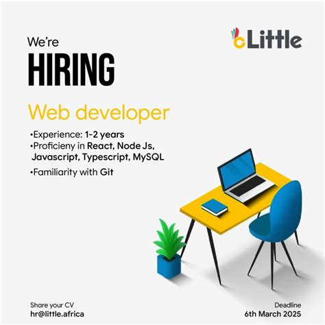 Hiring Webdeveloper React Nodejs Techjobs Careeropportunity Little App Kenya 31 Comments