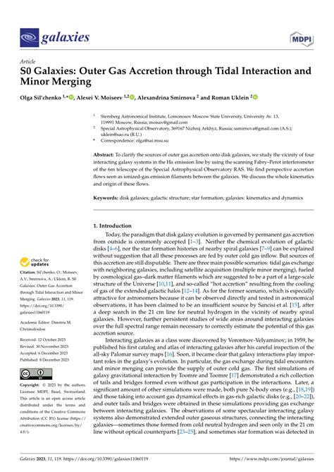 Pdf S0 Galaxies Outer Gas Accretion Through Tidal Interaction And Minor Merging