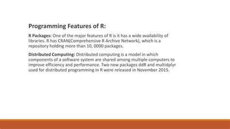 Introduction To R Programming PPTX Programming Languages Computing