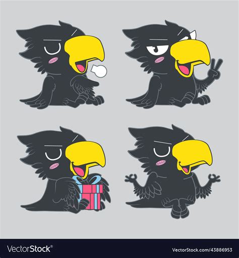 Cute Little Crow Royalty Free Vector Image Vectorstock