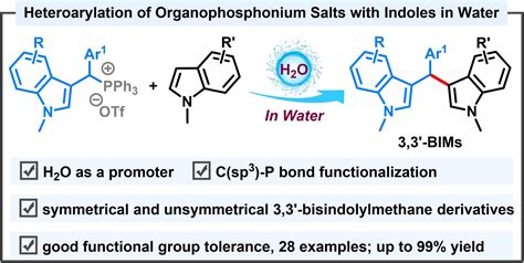 Heteroarylation Of Organophosphonium Salts With Indoles In Water