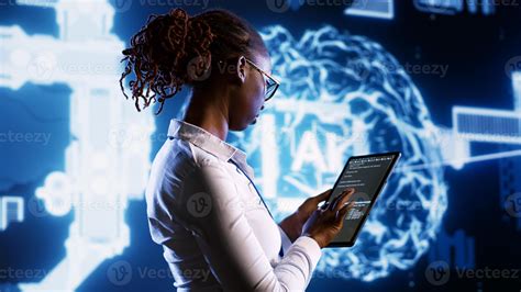 It Specialist Updating Ai Systems Writing Intricate Binary Code