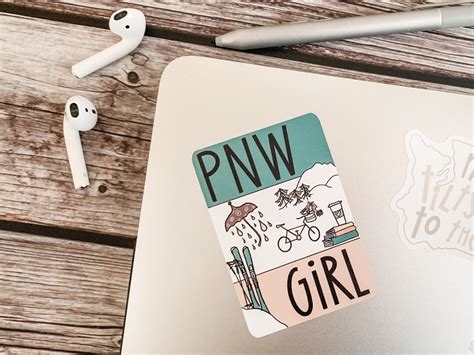 Pnw Girl Water Bottle Sticker T For Skier Pacific Etsy