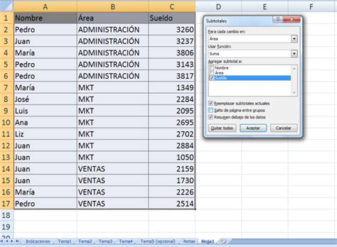 Función Subtotales De Excel Escuela Del Vendedor