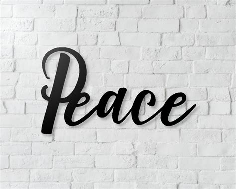 Peace Metal Word Sign Peace Wall Decor Peace On Earth Etsy
