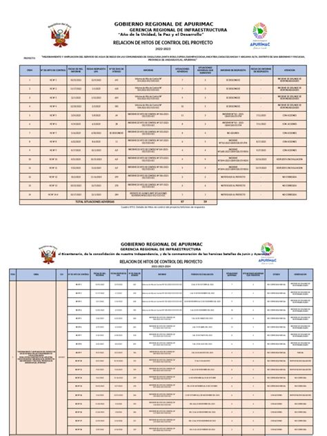 Hitos De Control Gra Parcco Pdf