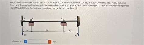 Solved A Solid Steel Shaft Supports Loads Pa510n ﻿and